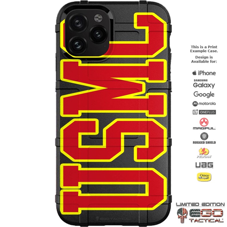 Usmc Text In Red Custom Printed Android And Apple Phone Case Design Etsy