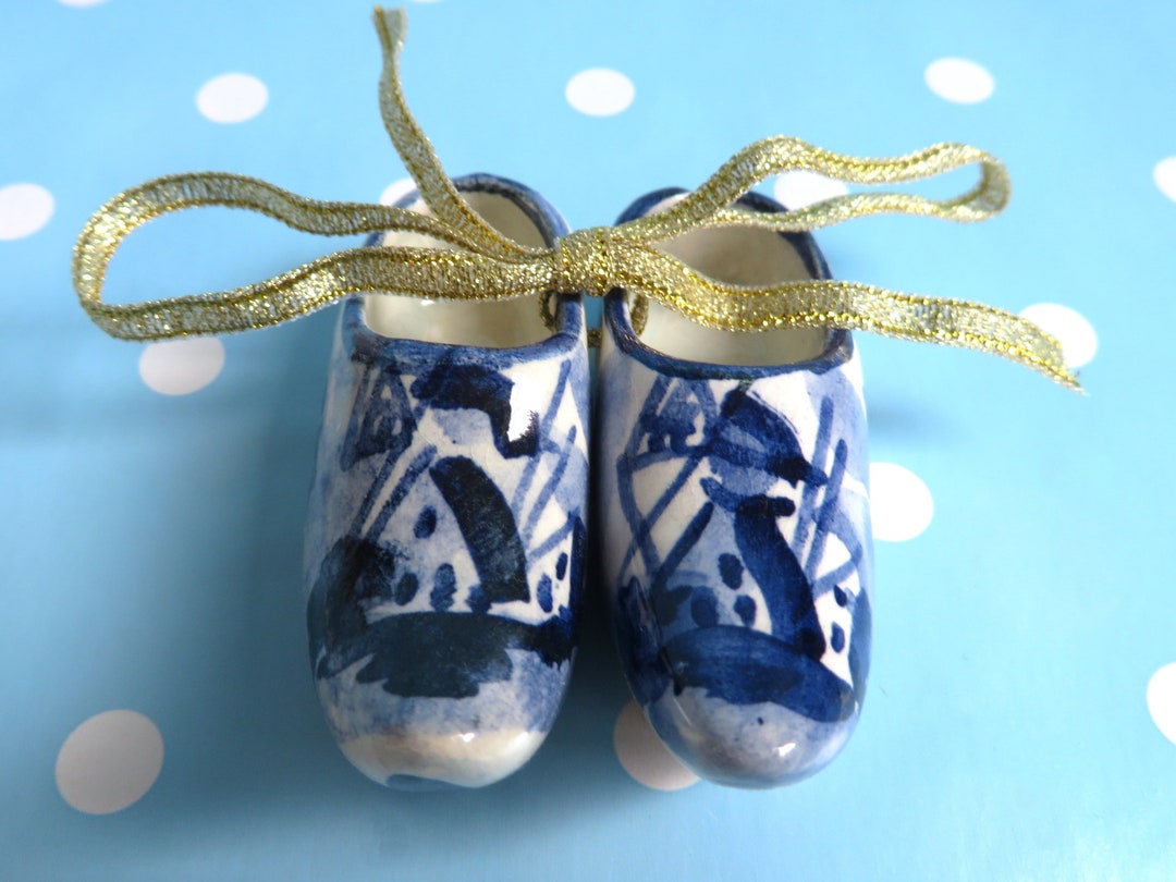 Tiny Blue and White Ceramic Dutch Clogs 2 / 5 Cm Long - Etsy