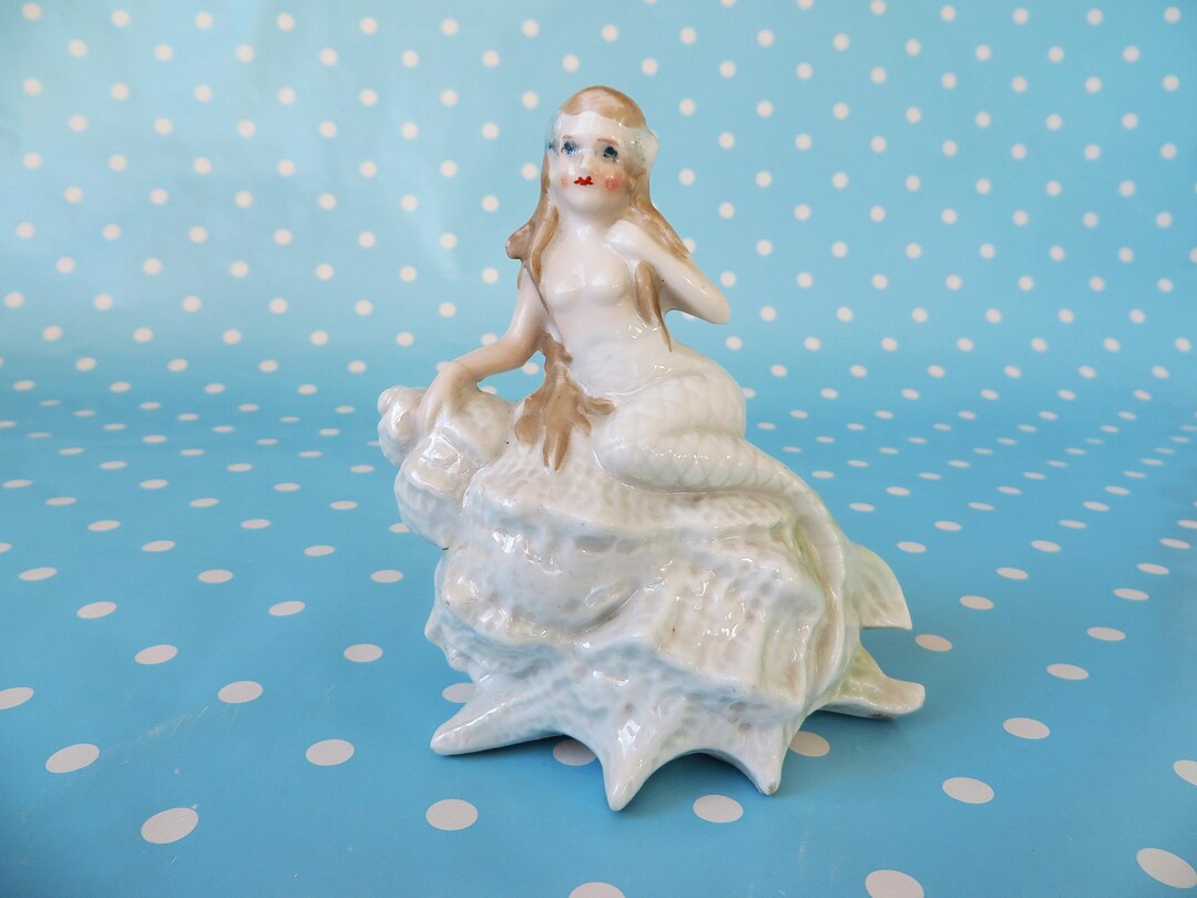 German Lustreware Porcelain Mermaid Figurine, 4.5" / 11 Cm High - Etsy ...