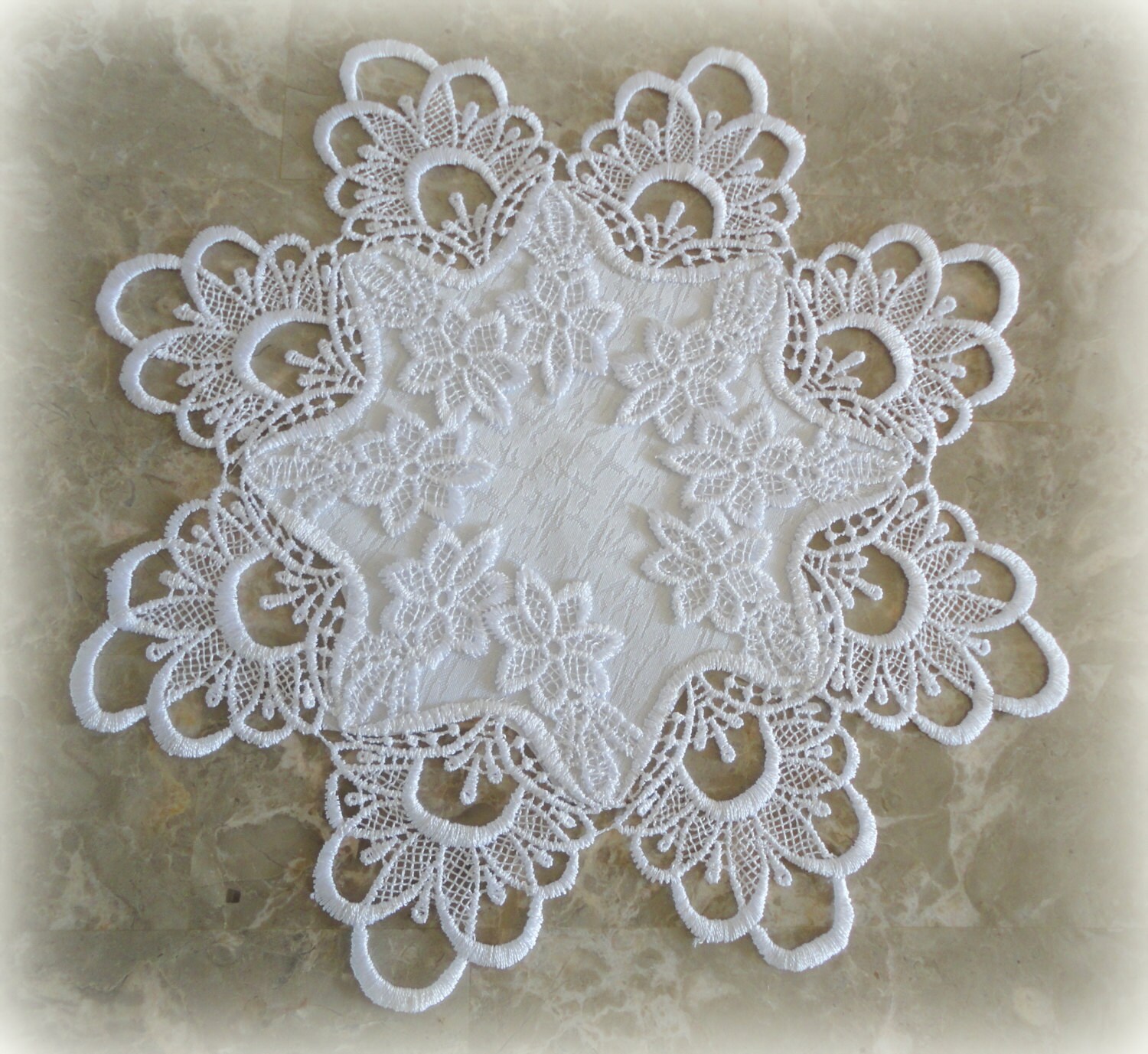 12 Lace Doilies SET of 2 Decadent White Delicate Round - Etsy