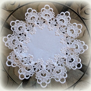 16" Lace Doilies SET of 2 Decadent White Delicate Round - Etsy