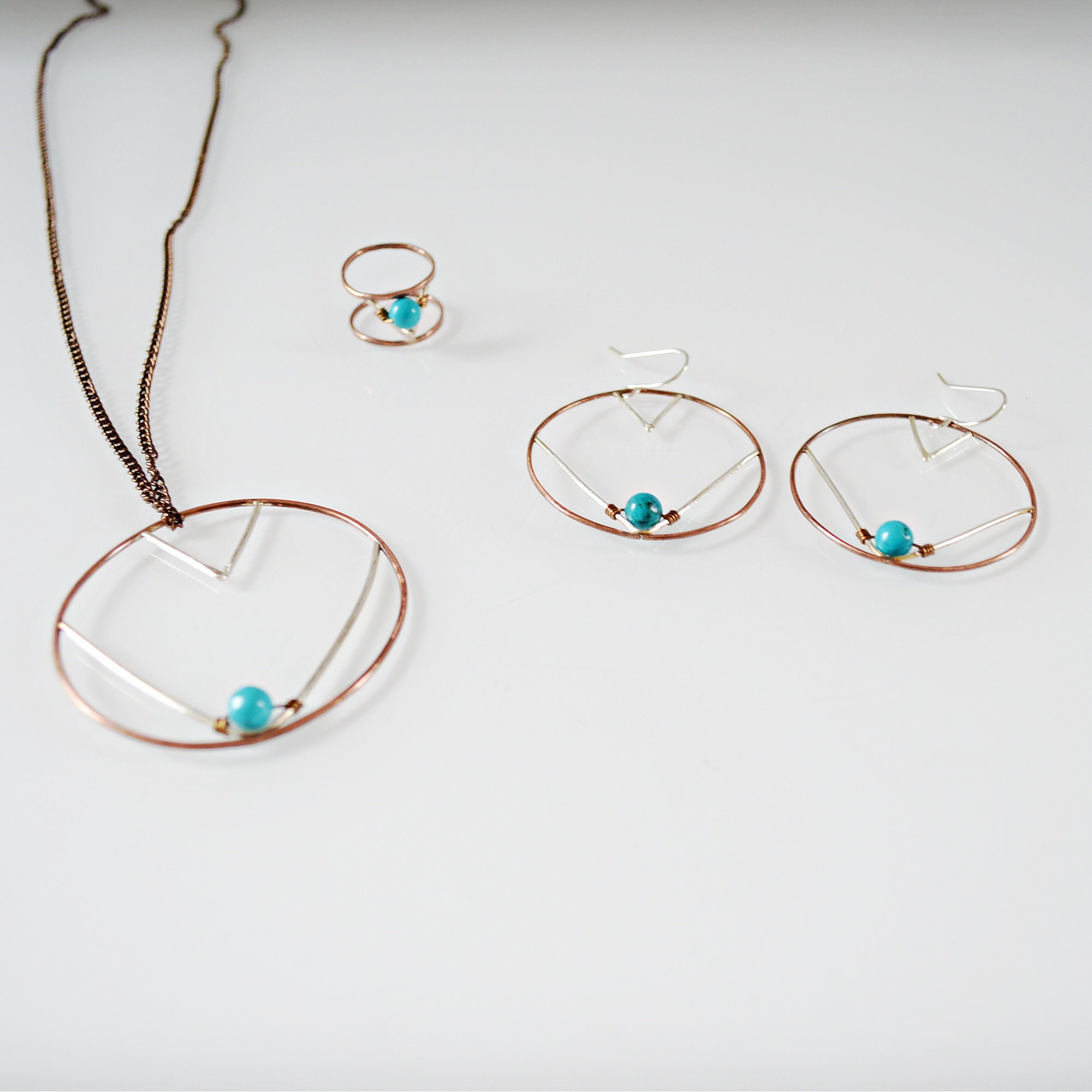 Turquoise Jewelry Set Aztec Inspired Jewelry Bohemian - Etsy