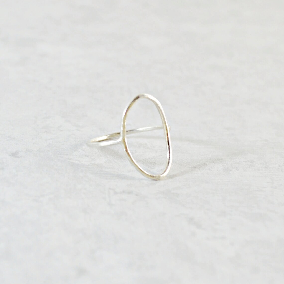 Silver Open Oval Ring Pointer Finger Ring Minimalist Silver | Etsy