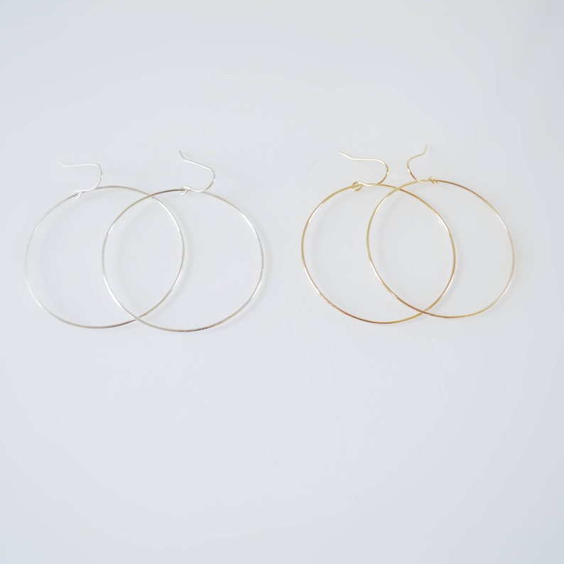 Simple Hoop Earrings Gold Dangle Hoop Earrings Gift for Her - Etsy