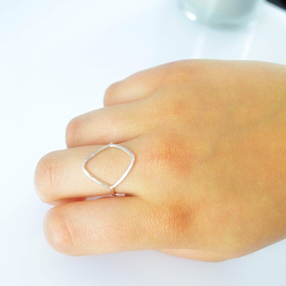 Diamond Geometric Ring Middle Finger Ring Pointer Finger | Etsy