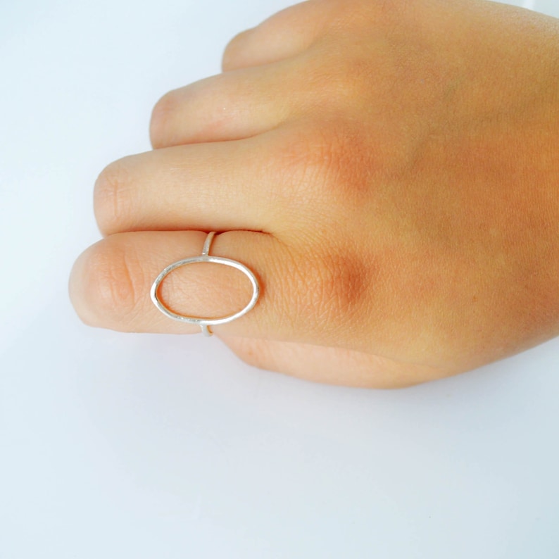 Open Oval Ring Small Rings For Women Simple Silver Geometric - Etsy.de