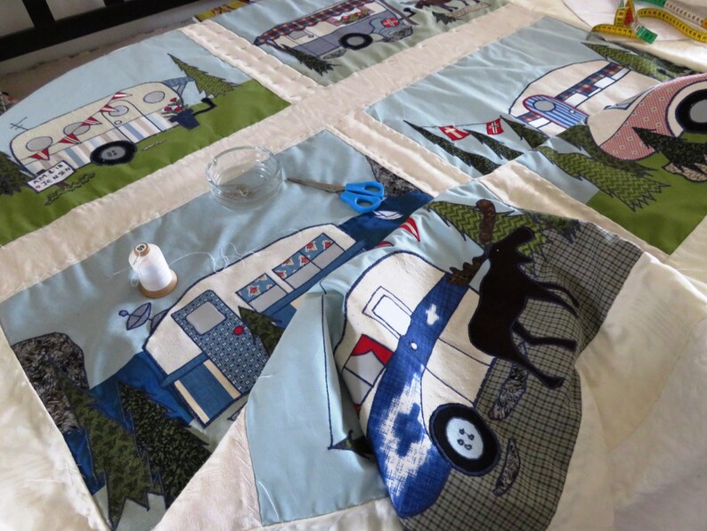 Applique Pdf-patterns Bedspread Trailer Camper Caravan - Etsy