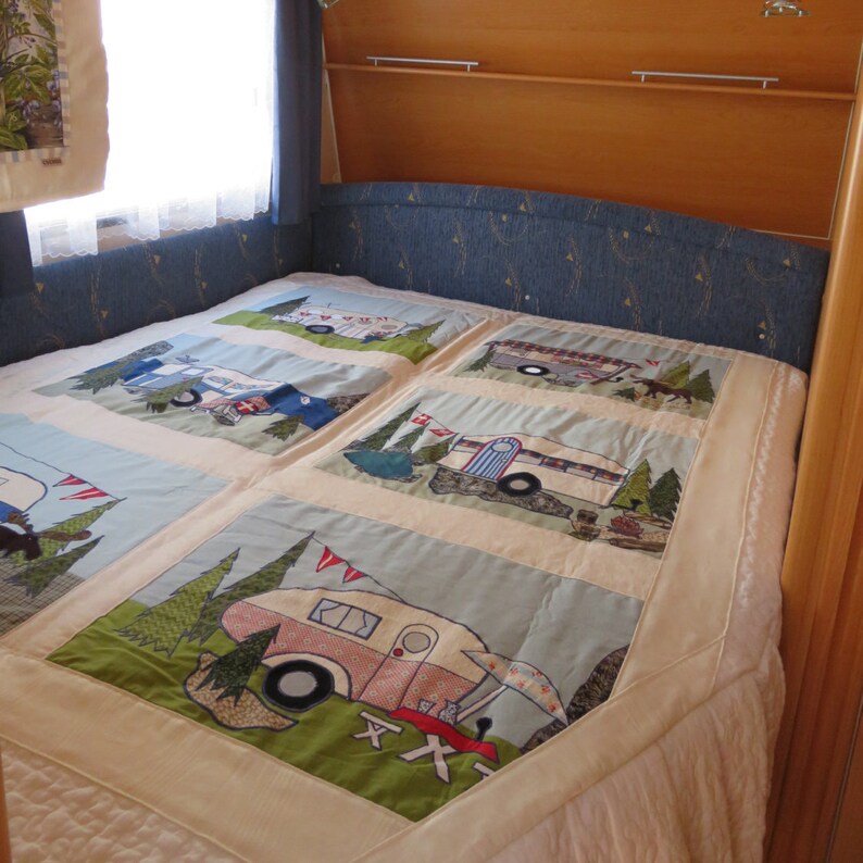 Applique Pdf-patterns Bedspread Trailer Camper Caravan - Etsy