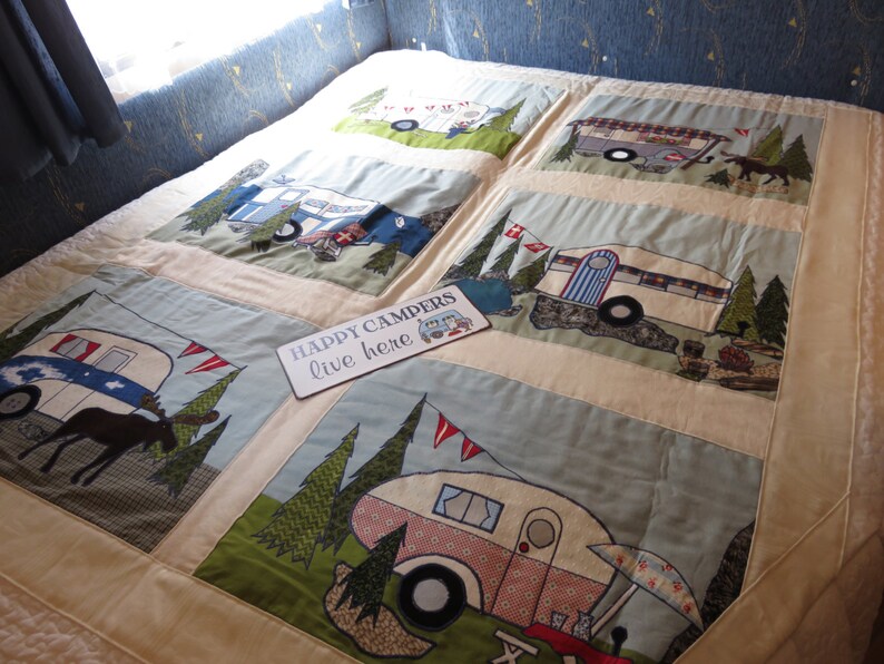 Applique Pdf-patterns Bedspread Trailer Camper Caravan - Etsy