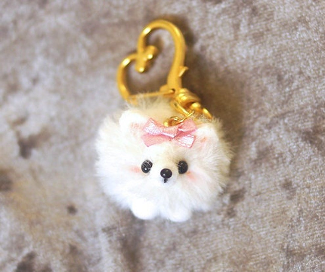 Pomeranian Keychain, Dog Keyring, Dog Keychains, Keyring Soft Faux ...
