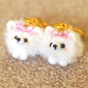 Pomeranian Keychain, Dog Keyring, Dog Keychains, Keyring Soft Faux ...