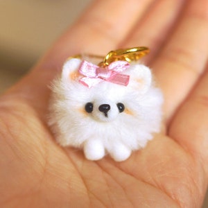 Pomeranian Keychain, Dog Keyring, Dog Keychains, Keyring Soft Faux ...