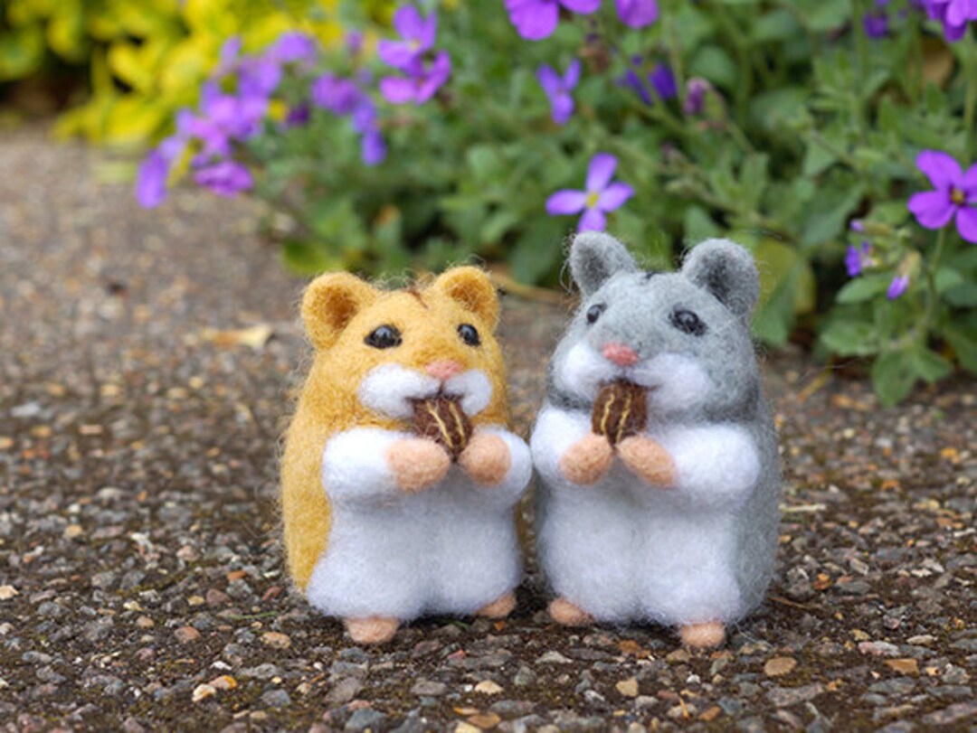 Needle Felted Hamster, Felted Animal Sculpture, Wedding Gift for Couple ...