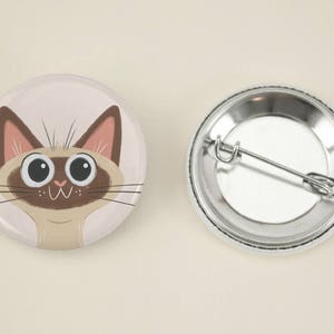 Cat Badge, Cat Pin, Kitty Button, Cartoon Cat, Cat Gifts, Cat Lover ...