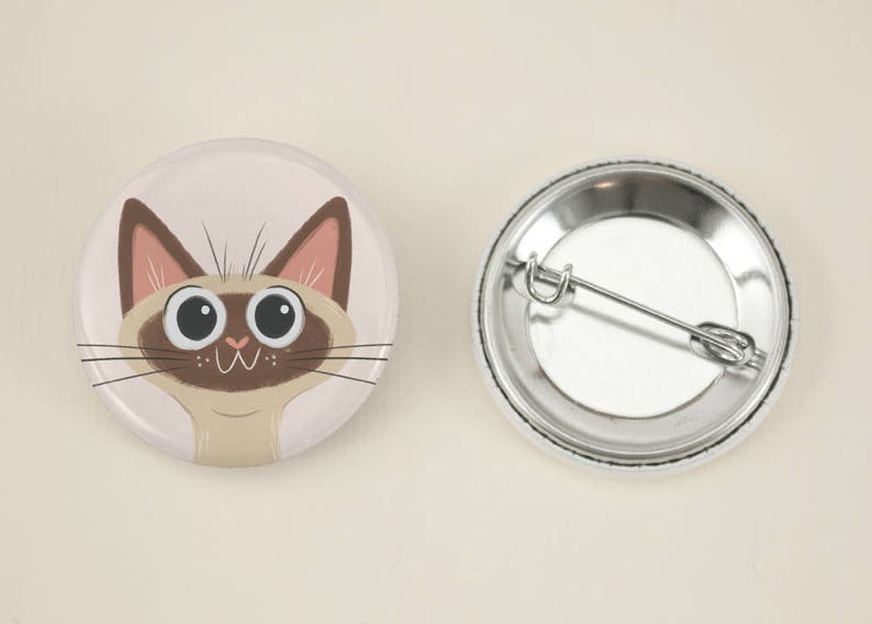 Cat Badge Cat Pin Kitty Button Cartoon Cat Cat Gifts Cat | Etsy