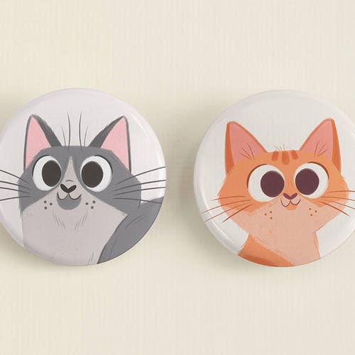 Cute Cat Buttons 1.25 Badge Cat Gift Cat Lover's - Etsy