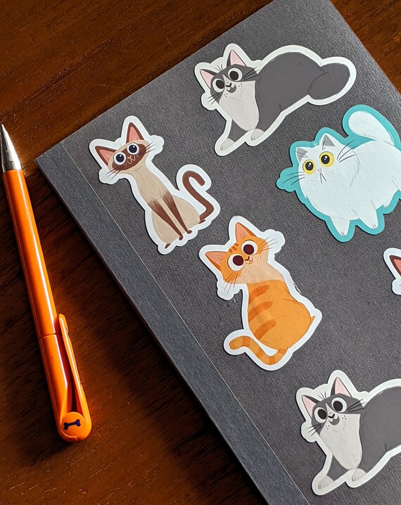 Cat Stickers Vinyl Weather-proof Sticker Cat Lover's | Etsy