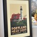 Portland Head Light Art Print 8" X 10" Framed Travel Poster by Alan ...