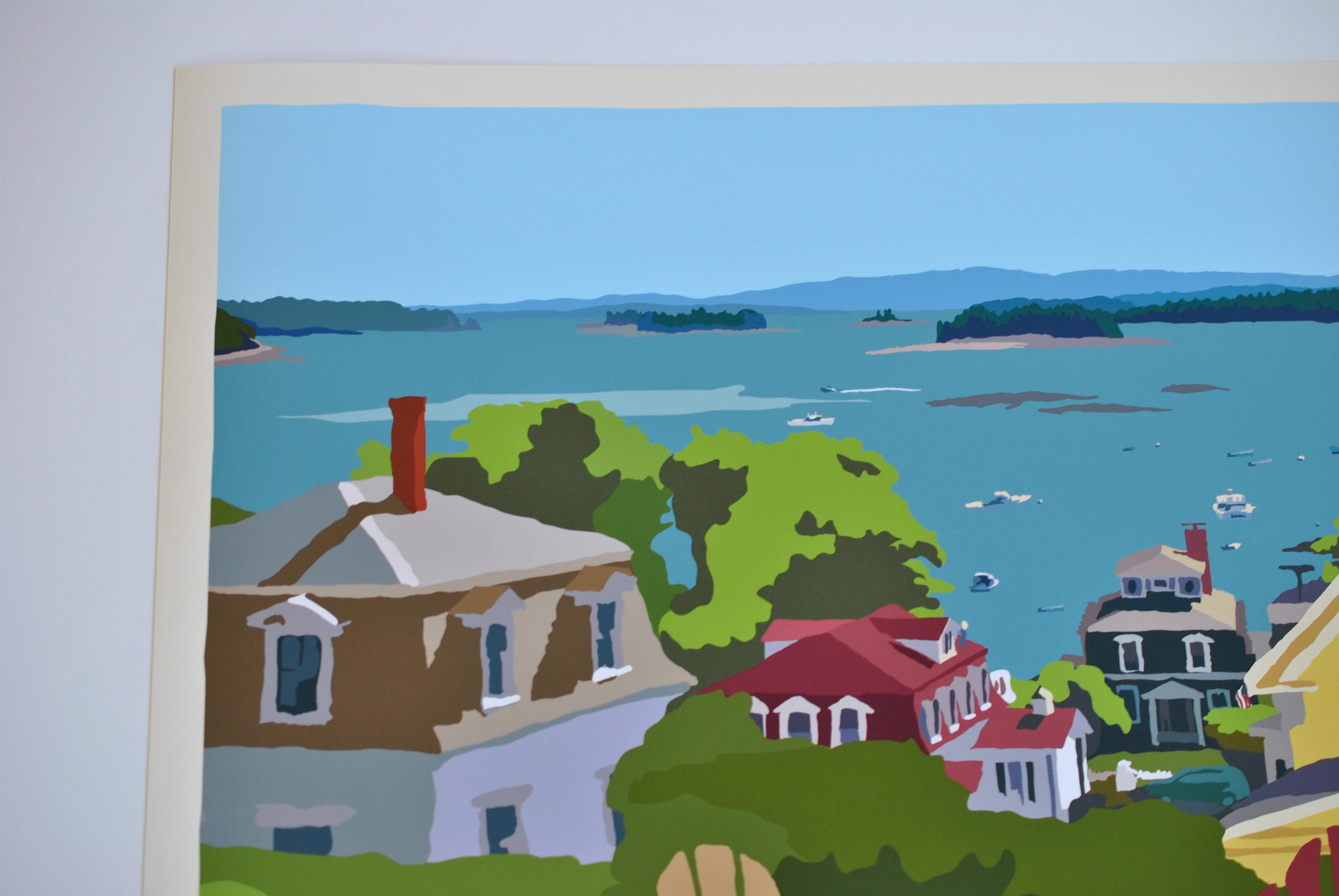 Stonington Harbor Art Print 18" X 24" Wall Poster by Alan Claude ...