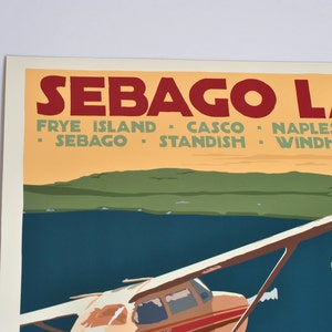 Sebago Lake Seaplane Art Print 18" X 24" Travel Poster by Alan Claude ...