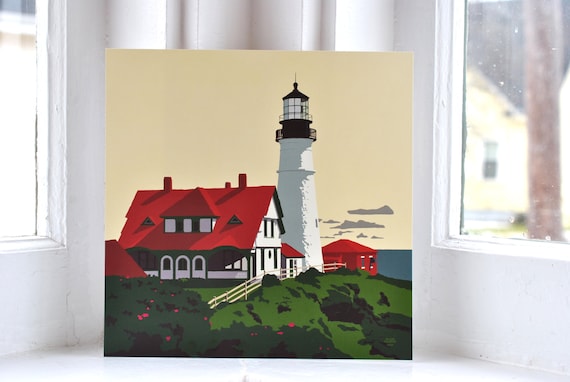 Portland Head Light Art Print 8 X 8 Wall Poster by - Etsy