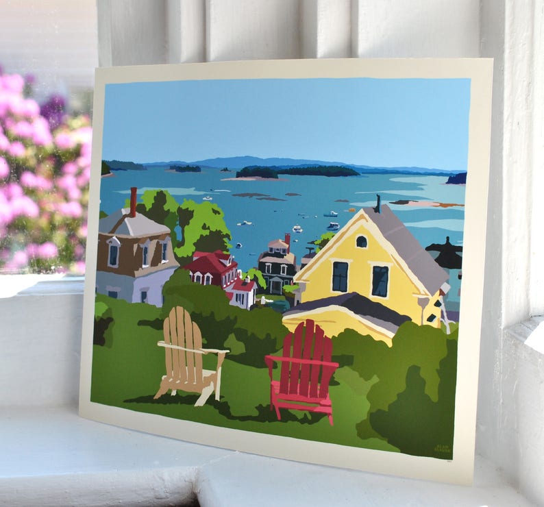 Stonington Harbor Art Print 8 X 10 Wall Poster by - Etsy