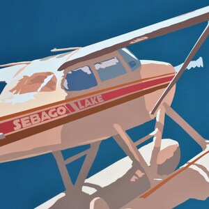 Sebago Lake Seaplane Art Print 18" X 24" Travel Poster by Alan Claude ...