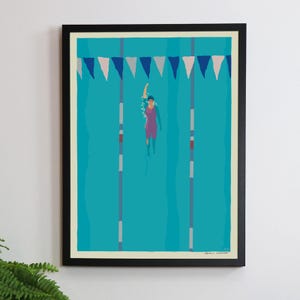 Backstroke Art Print 18" X 24" Framed Wall Poster by Alan Claude ...