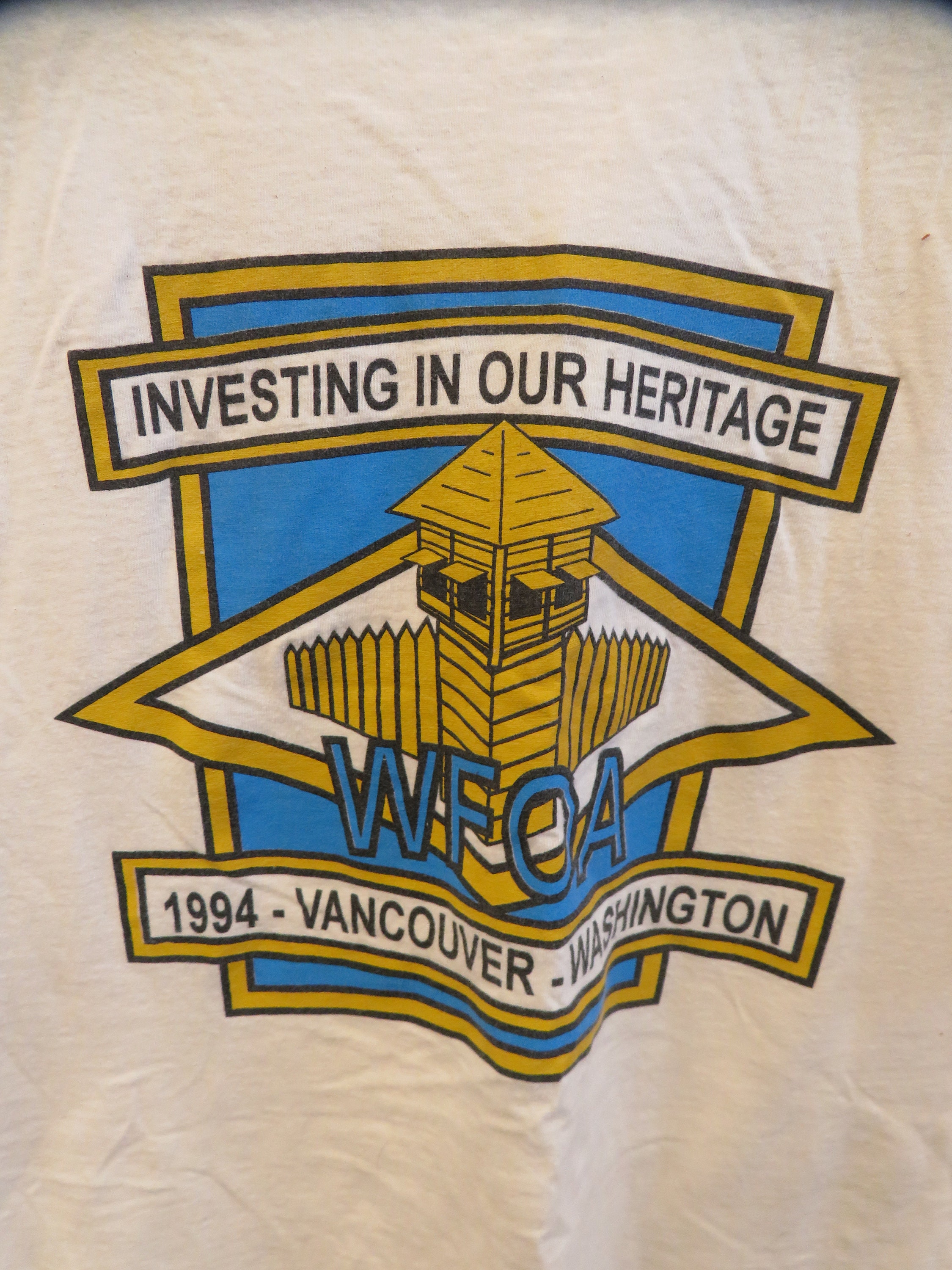 Vintage 1994 WFOA Washington Finance Offices Vancouver Graphic White T ...