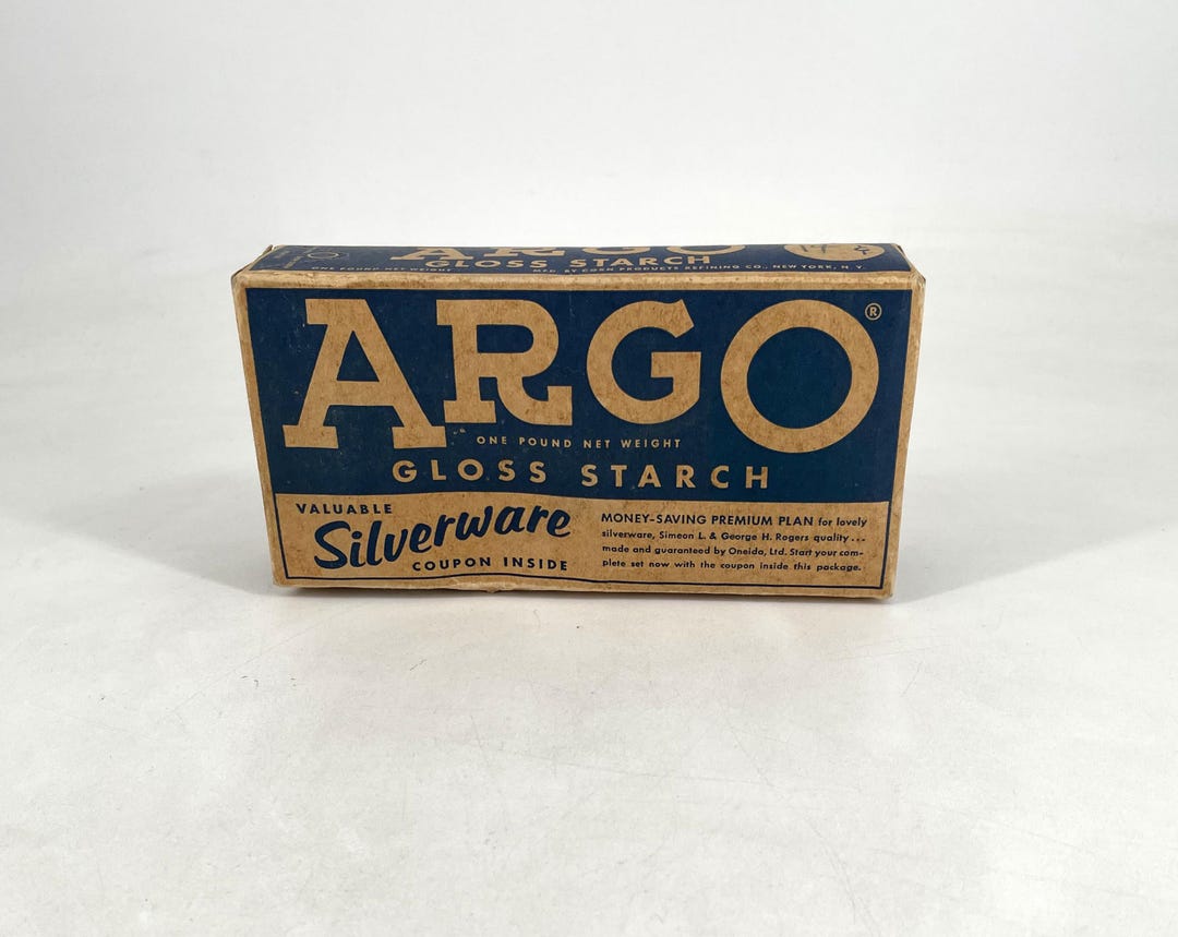 Antique 1930s Era Unopened Box of Argo Gloss Starch 1lb Weight Laundry ...
