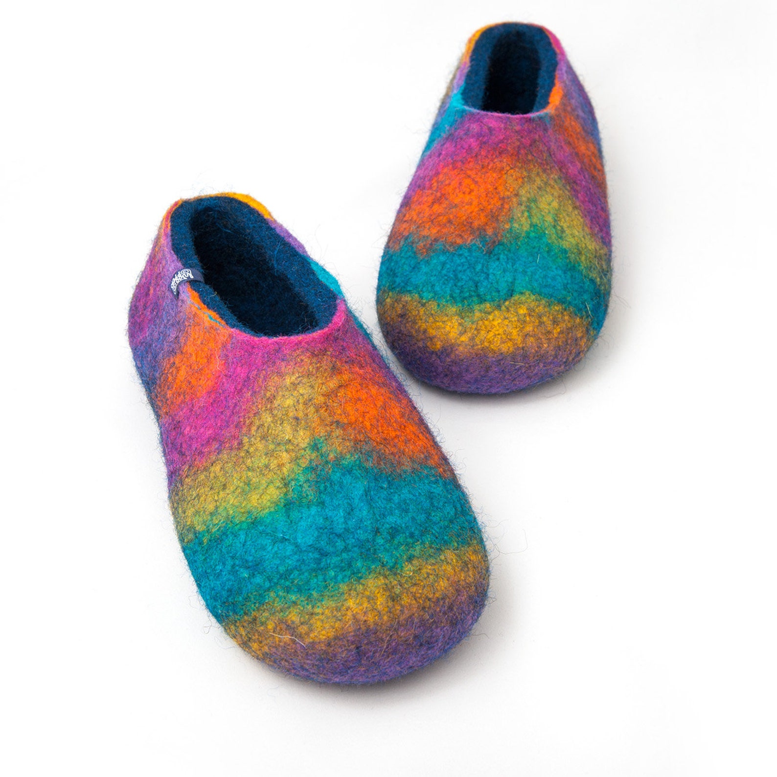 Boho Slippers Rainbow Wool Shoes Womens Felt Slippers Multi - Etsy UK