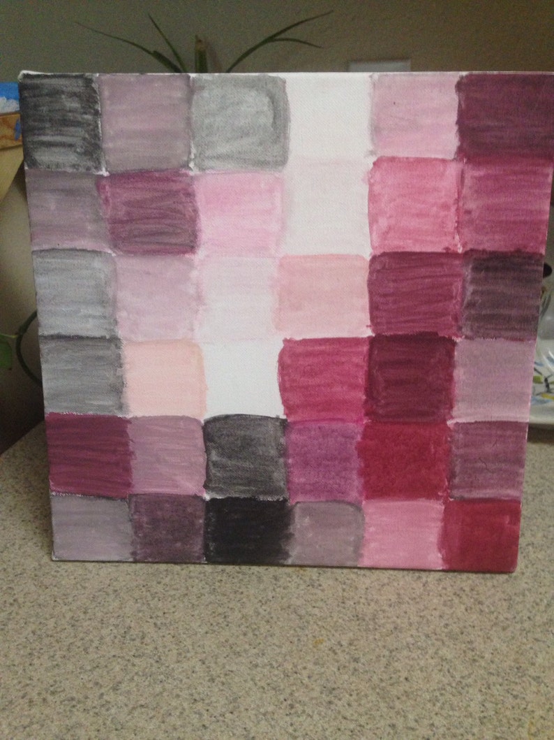 Abstract Pink Block Painting - Etsy