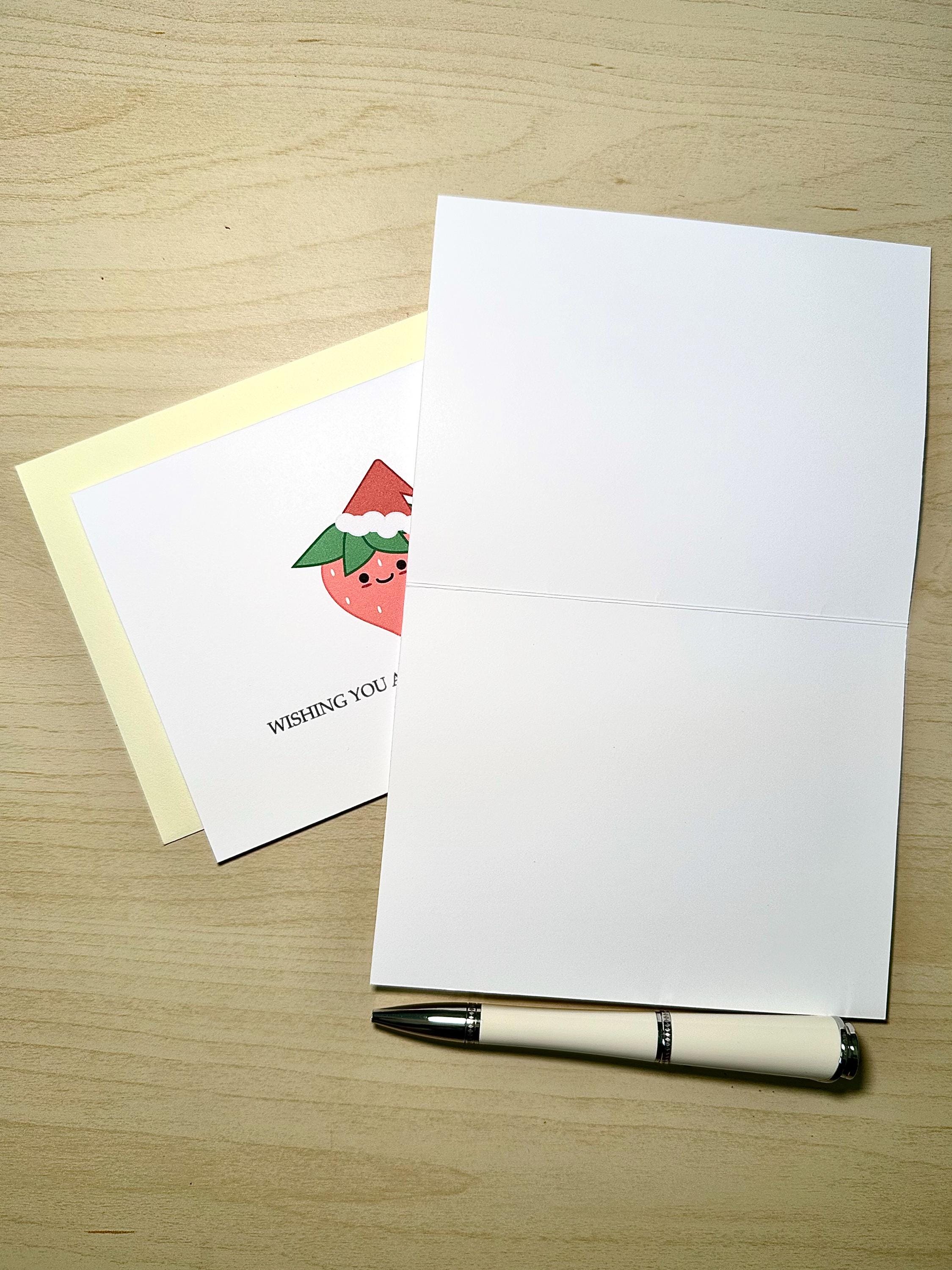 Berry Christmas Strawberry Pun Greeting Card | Cute Xmas Holiday Fruit ...