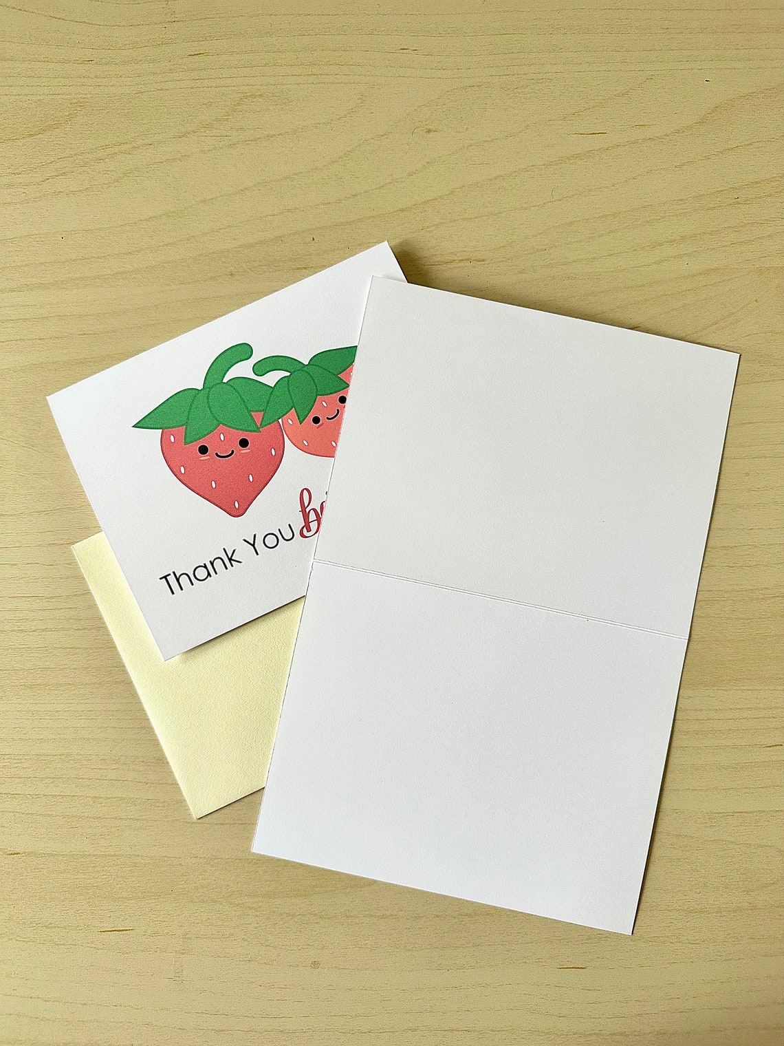 Thank You Berry Much Strawberry Greeting Card Berries Pun Card Cute ...