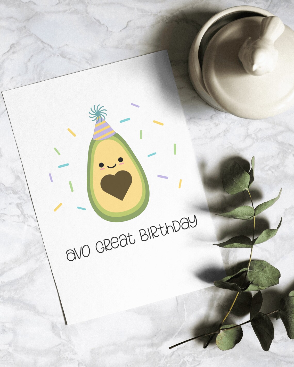 Avo Great Birthday Pun Greeting Card | Avocado Birthday Card for ...