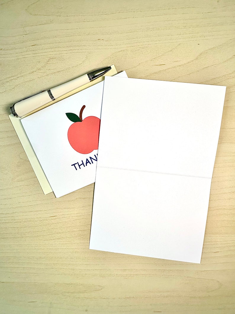 Apple Thank You Card | Teacher Appreciation Greeting Card | End of ...