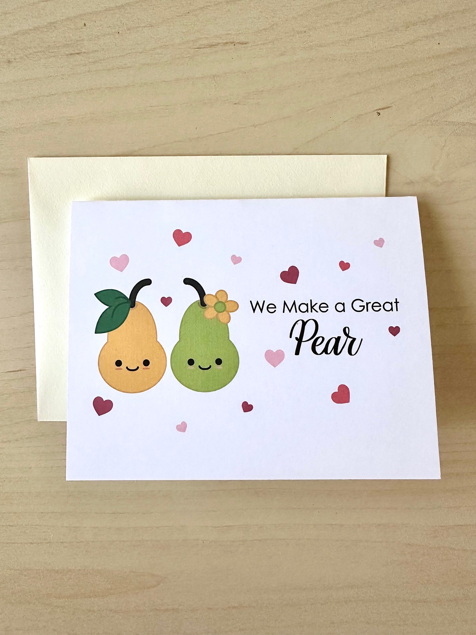 We Make a Great Pear Greeting Card | Cute Fruit Pun Valentines Card ...