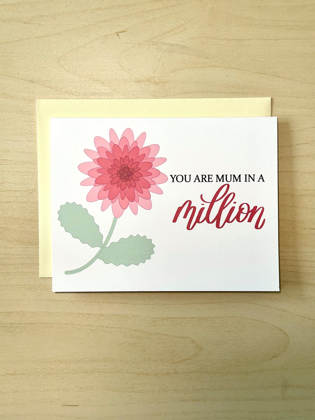 Mum in a Million Pink Chrysanthemums Greeting Card | Mother’s Day Card ...