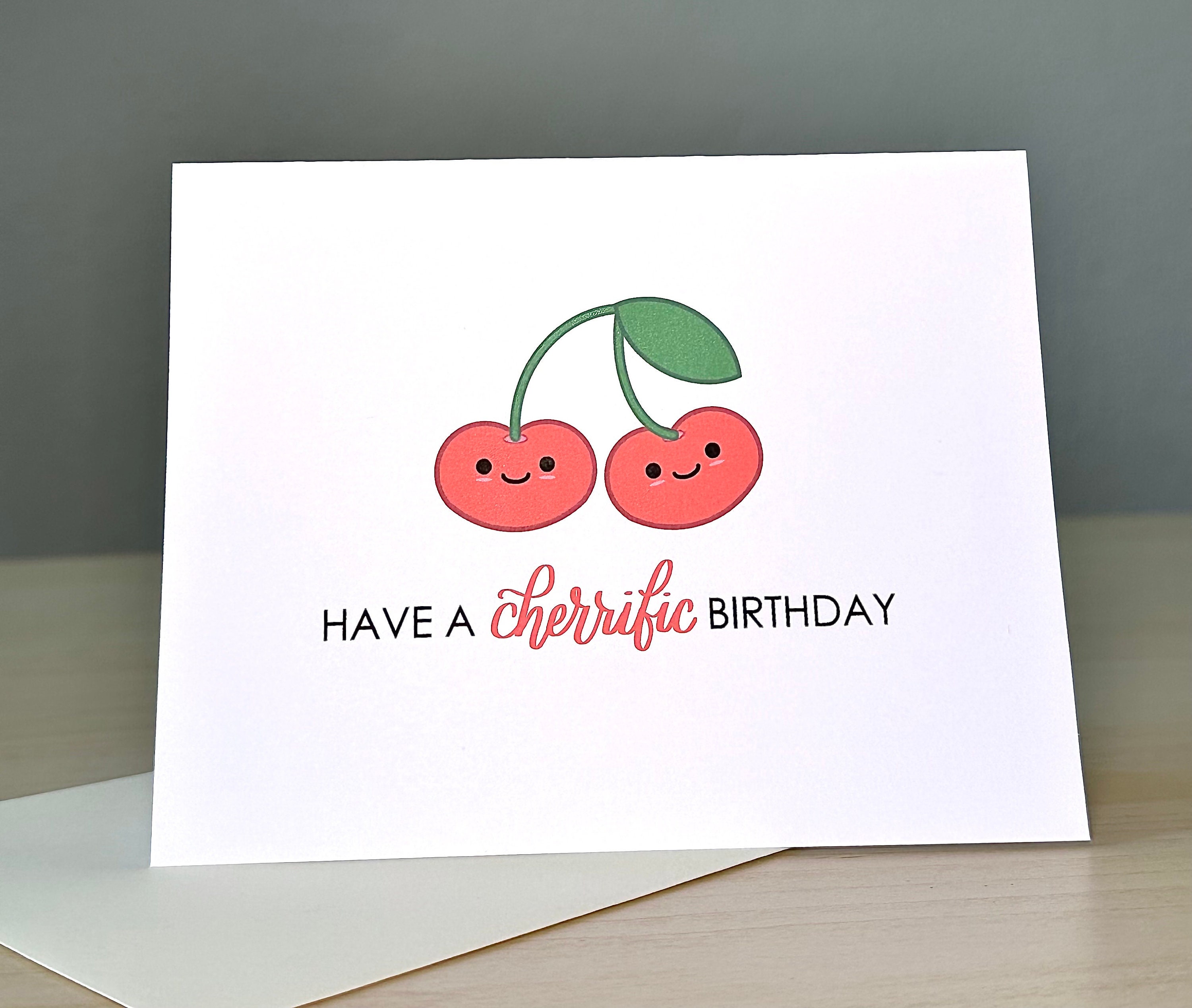 Have a Cherrific Birthday Cherry Pun Greeting Card | Cute Punny Card ...