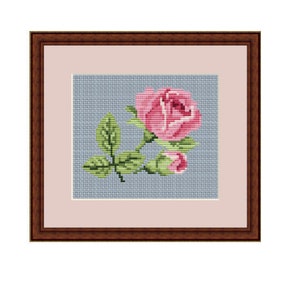 Pink Roses Counted Cross Stitch Pattern. PDF Instant Download. - Etsy