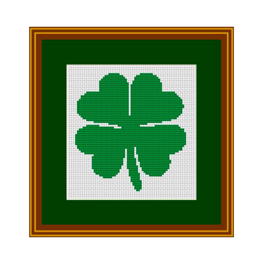 Lucky Clover Cross Stitch Pattern, Beginner Irish Shamrock (PDF Pattern ...