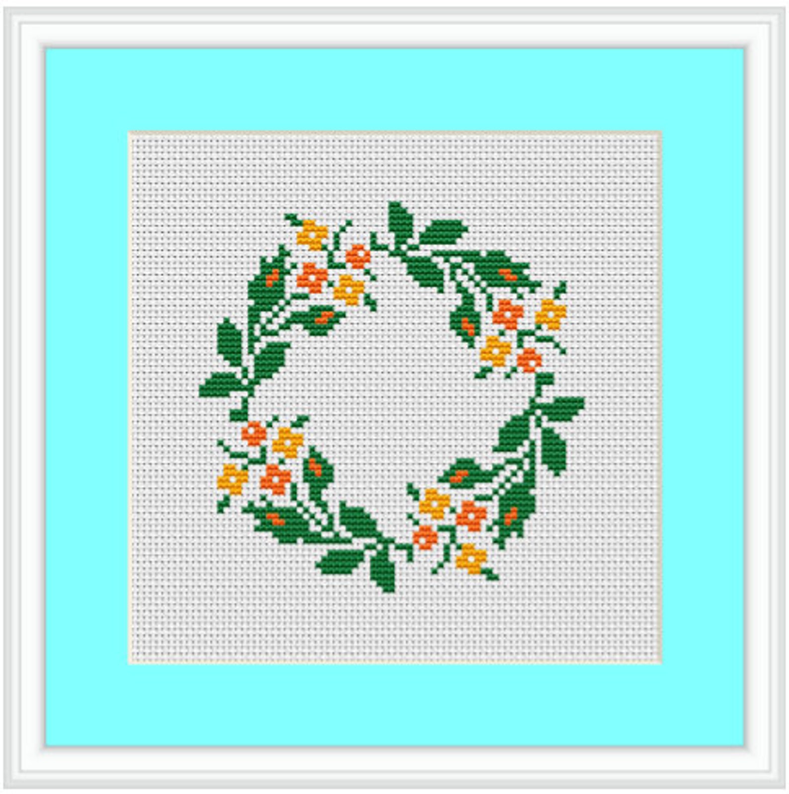 Flower Wreath 6 Hoop Cross Stitch Kit. Flowers Cross | Etsy