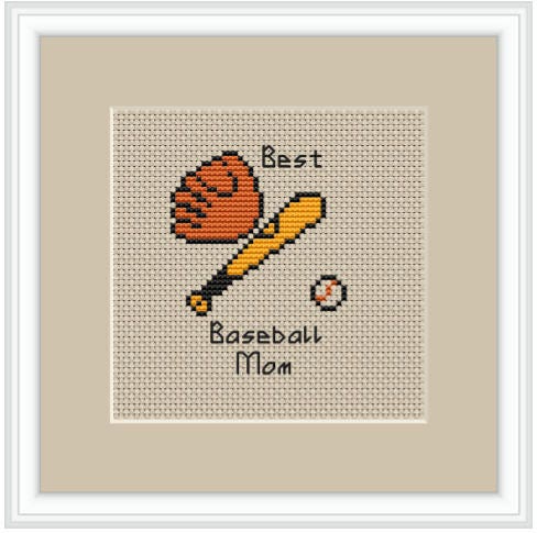Best Baseball Mom Kit. Cross Stitch Kit. Beginner Cross - Etsy