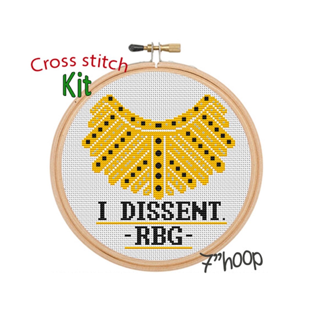 RBG I Dissent Cross Stitch Kit: Feminist Home Decor - Etsy
