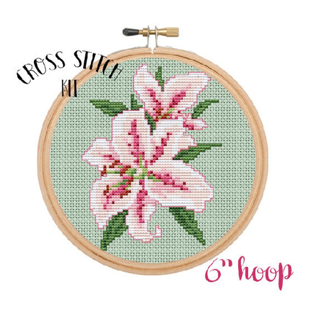 Cross Stitch Kit. Flowers Cross Stitch Kit. Lilies Cross Stitch Chart ...