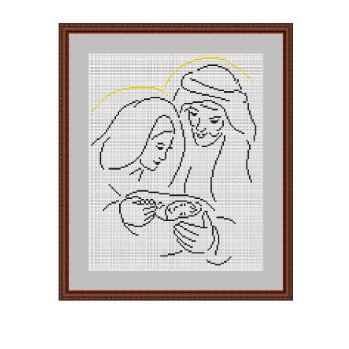 Holy Family Cross Stitch Pattern. PDF Chart. Easy Pattern. | Etsy