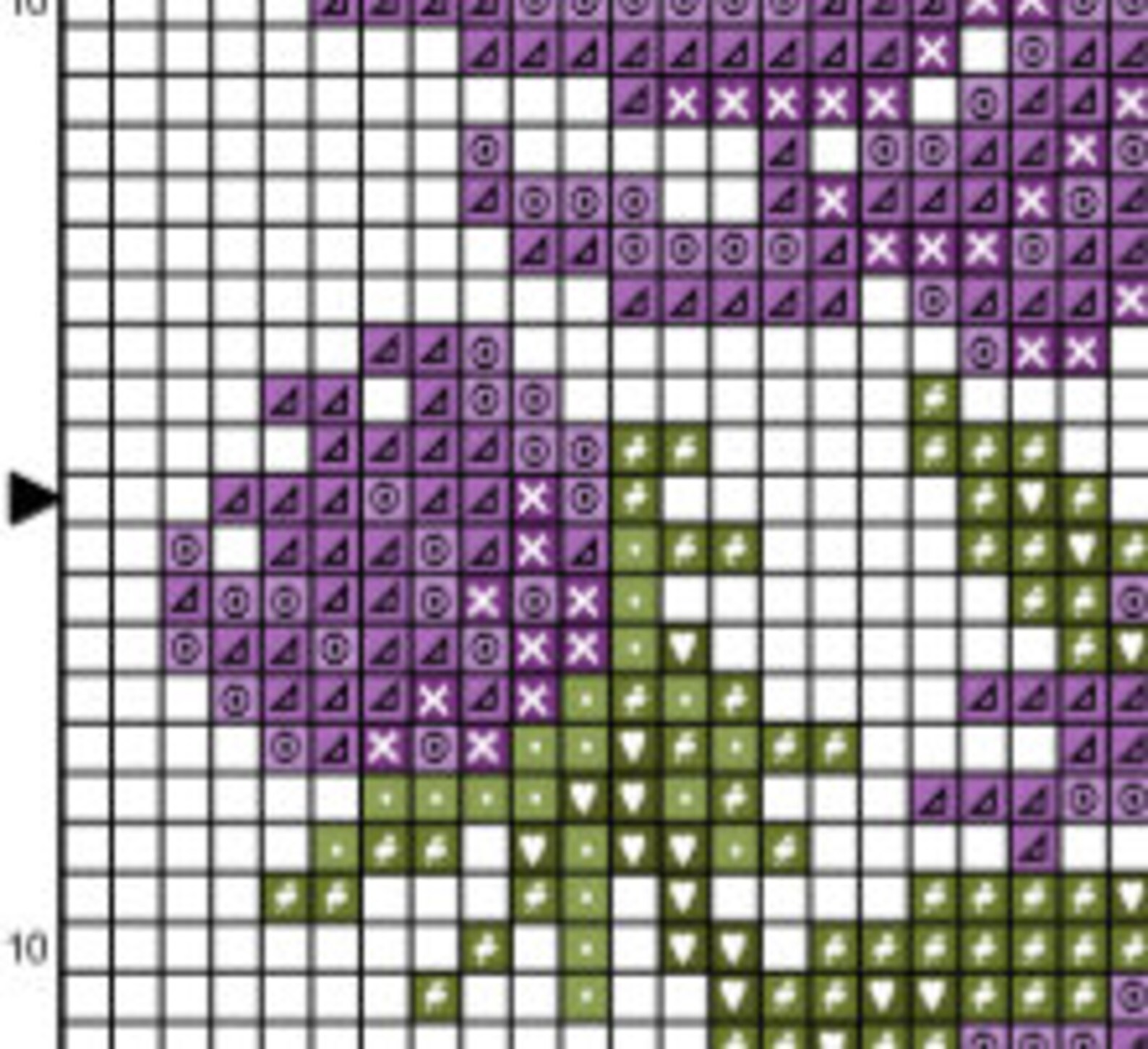 Asters Cross Stitch Pattern. Chrysanthemum Flowers Counted Cross Stitch ...