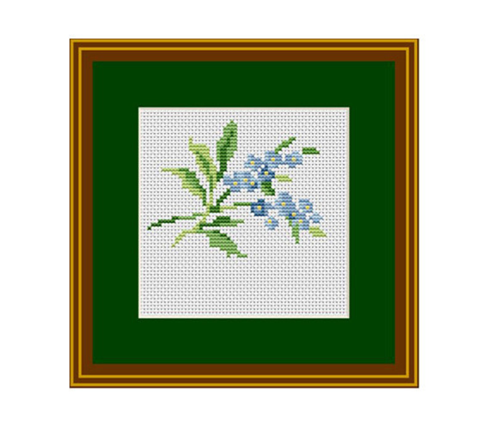 Forget Me Not Flower Pattern. Counted Cross Stitch Pattern. Nature ...