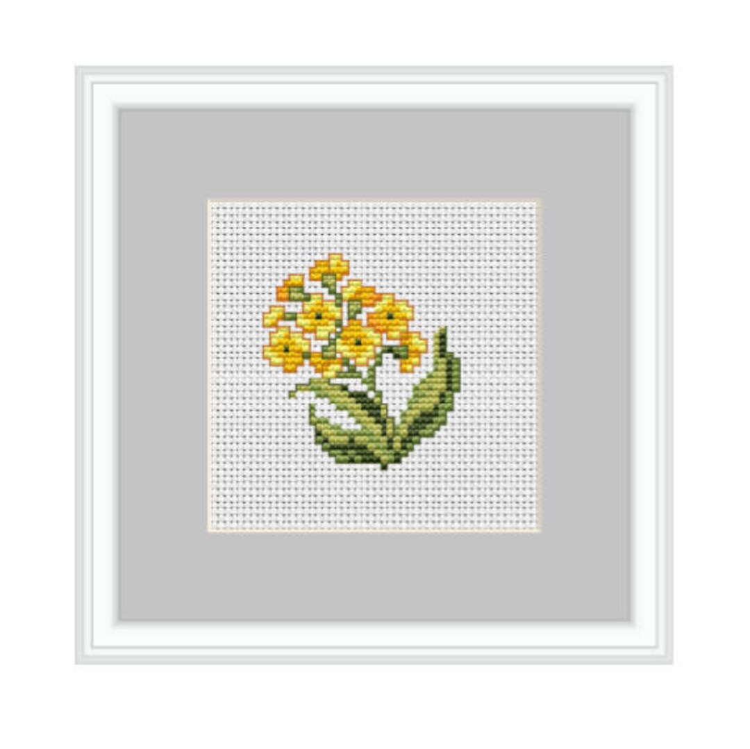 Primrose Cross Stitch Pattern. Spring Flower Cross Stitch Pattern. PDF ...