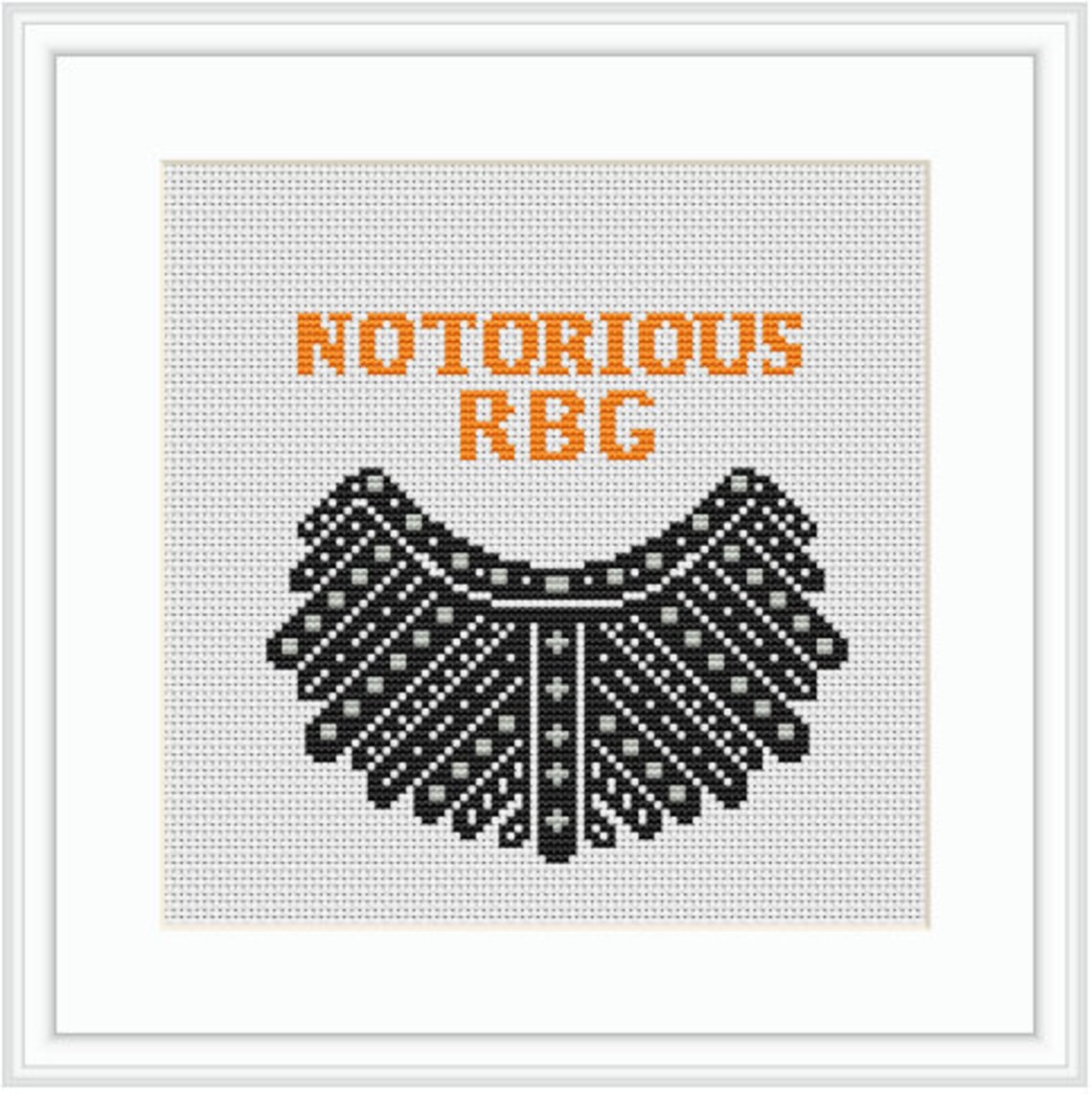 RBG Notorious. RBG Necklace Cross Stitch Kit. Feminist Cross - Etsy